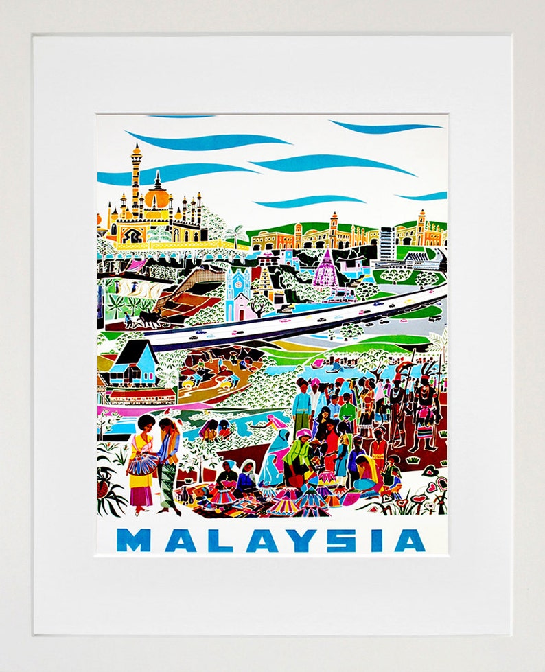 Malaysia Travel Poster Asian Wall Art Print ZT320 - Etsy