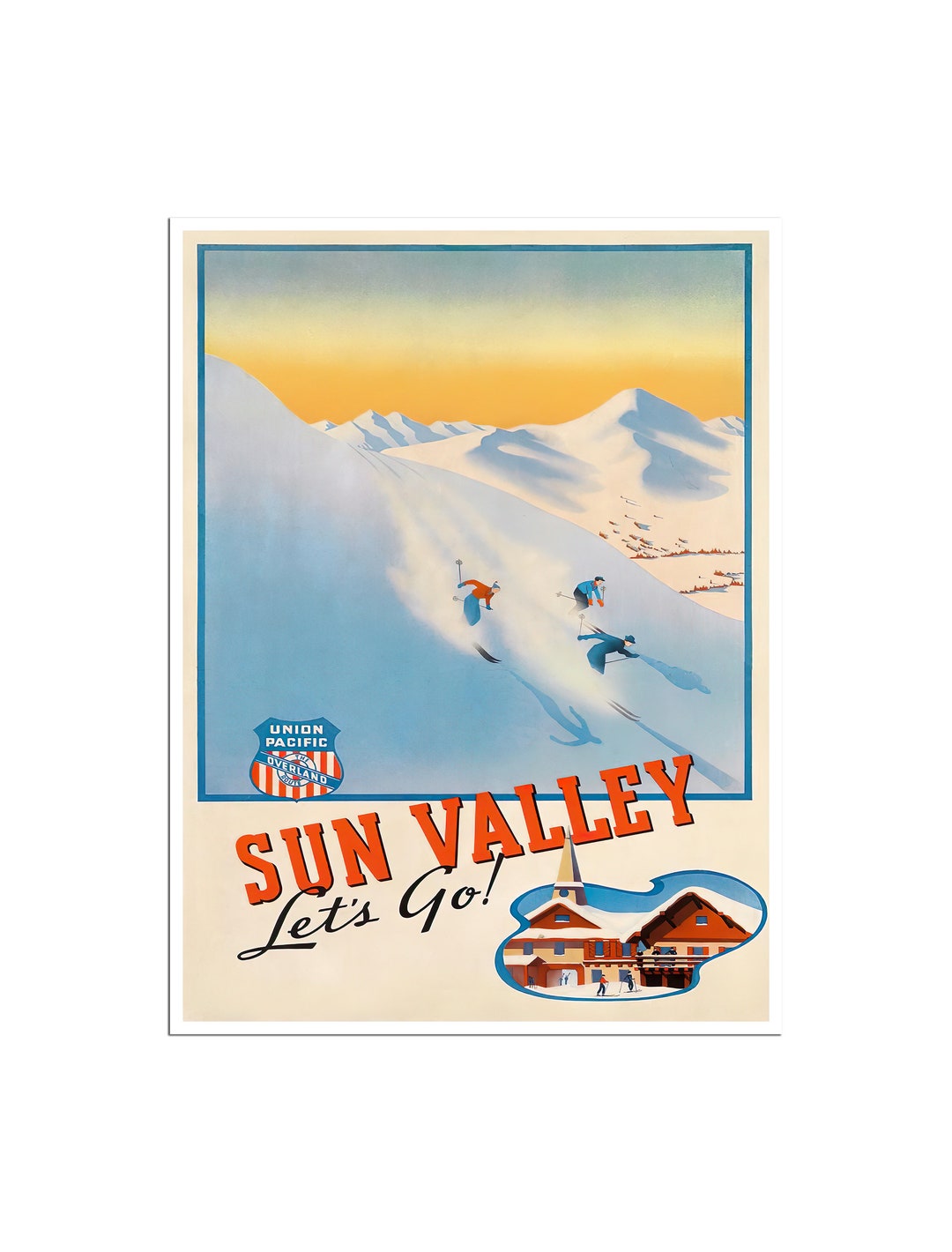 Sun Valley Poster Idaho Art Union Pacific Railroads Travel Print ...