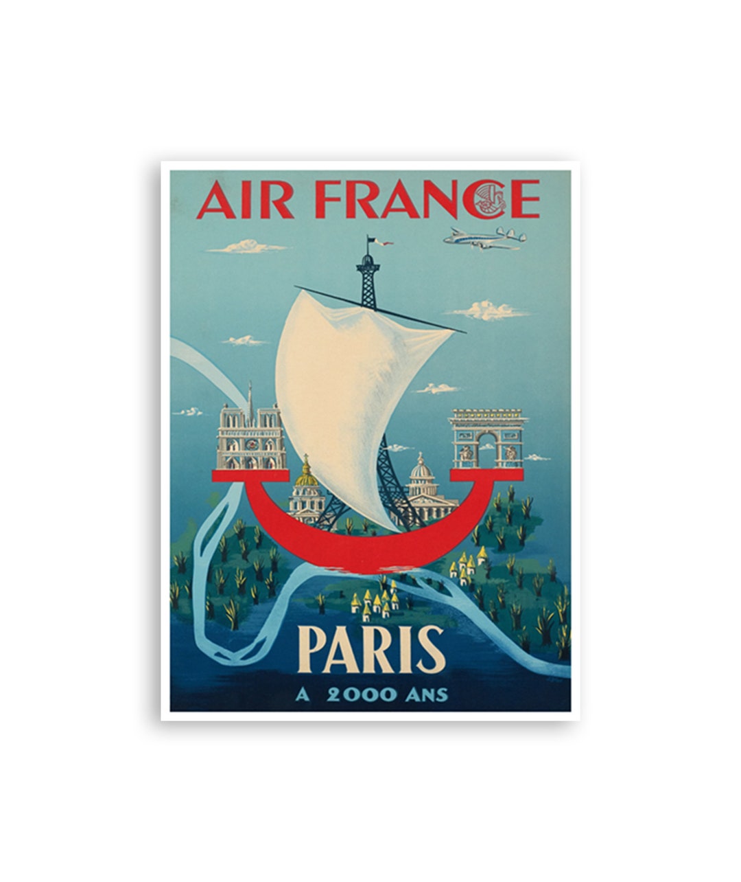 Paris Travel Poster France Art Print French Vintage Home Decor XR3034 ...