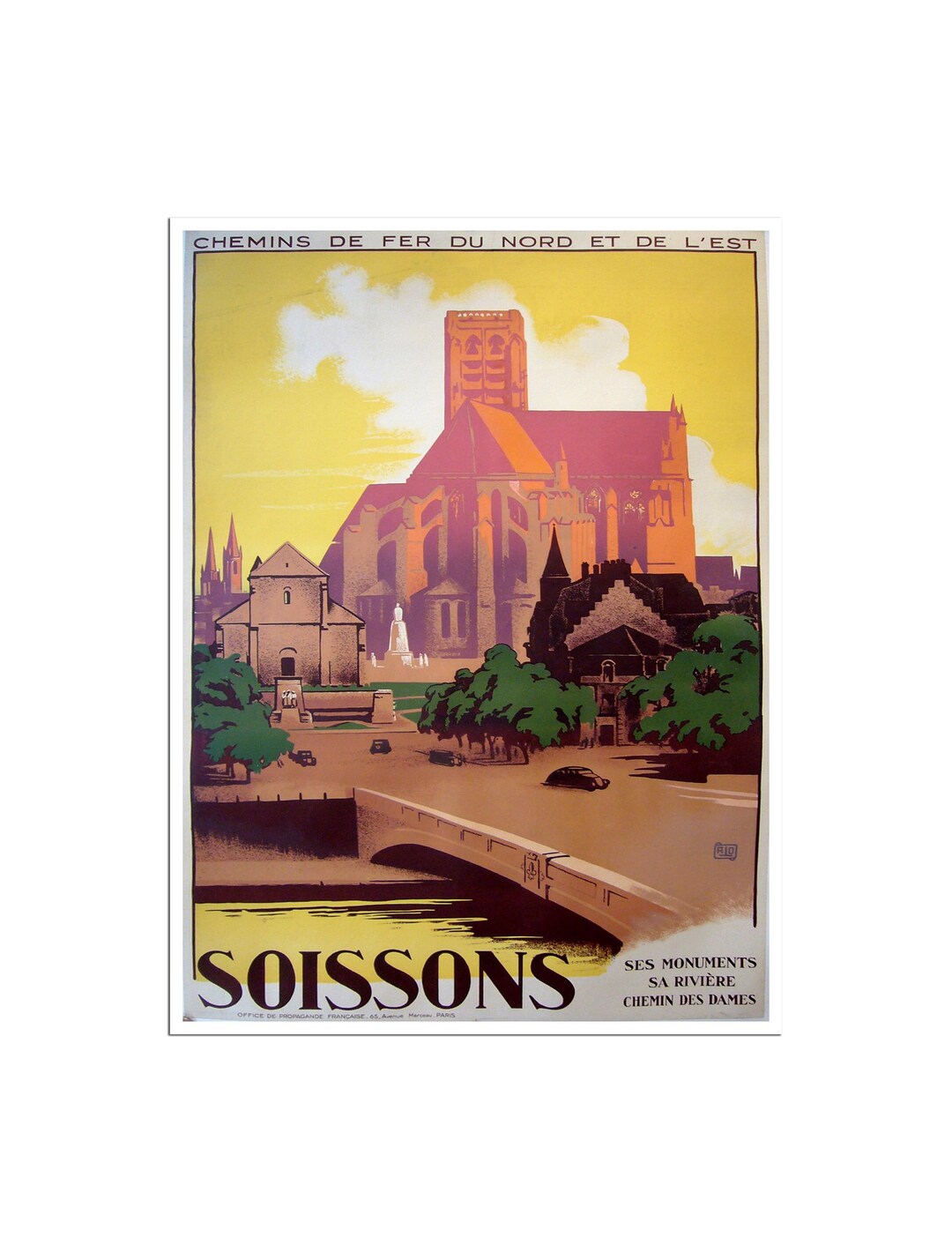 Soissons Travel Poster French Print France Commune Art (tr160)a - Etsy
