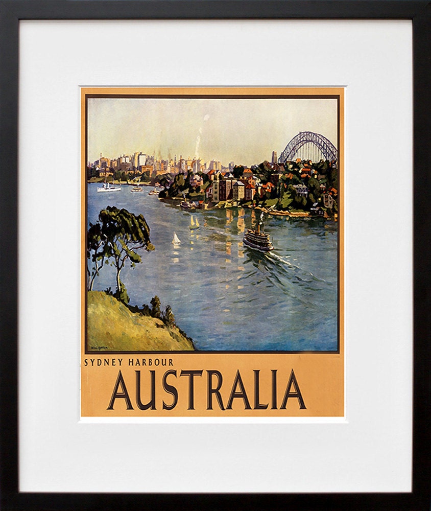 Australia Art Vintage Travel Poster Print Home Wall Decor | Etsy