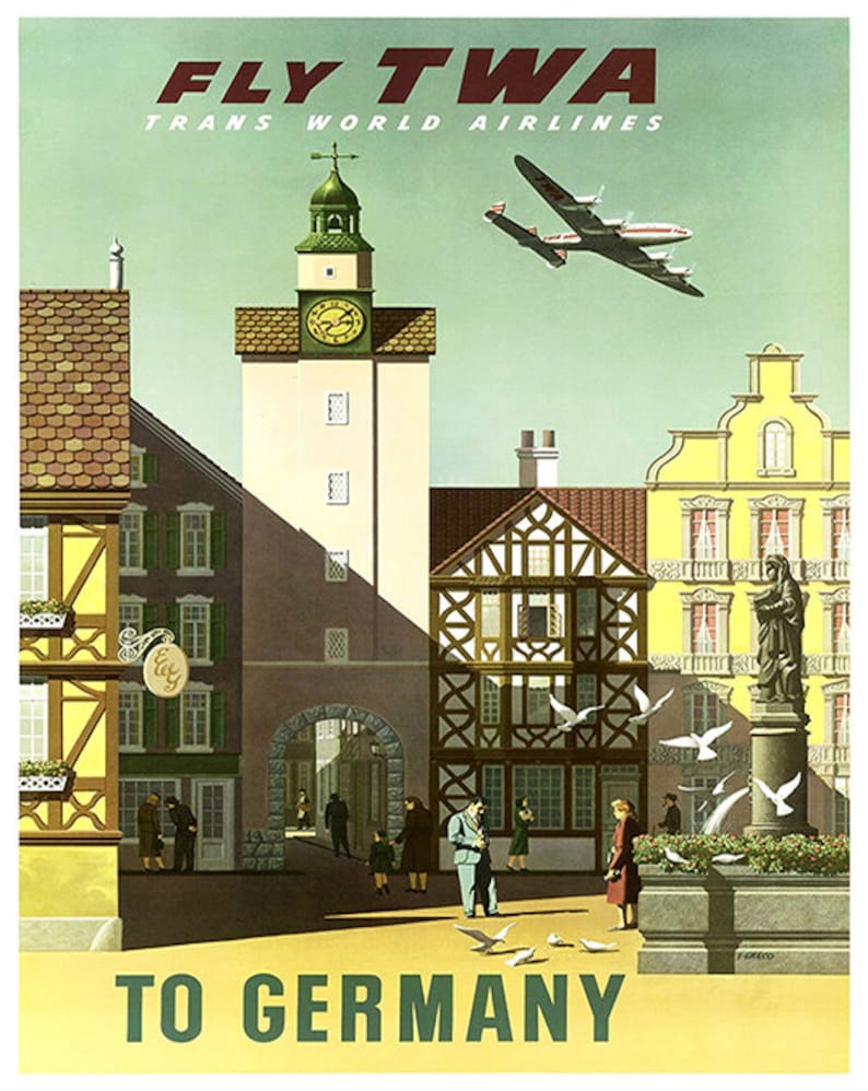 Travel Poster Germany Art Print Vintage German Home Decor | Etsy