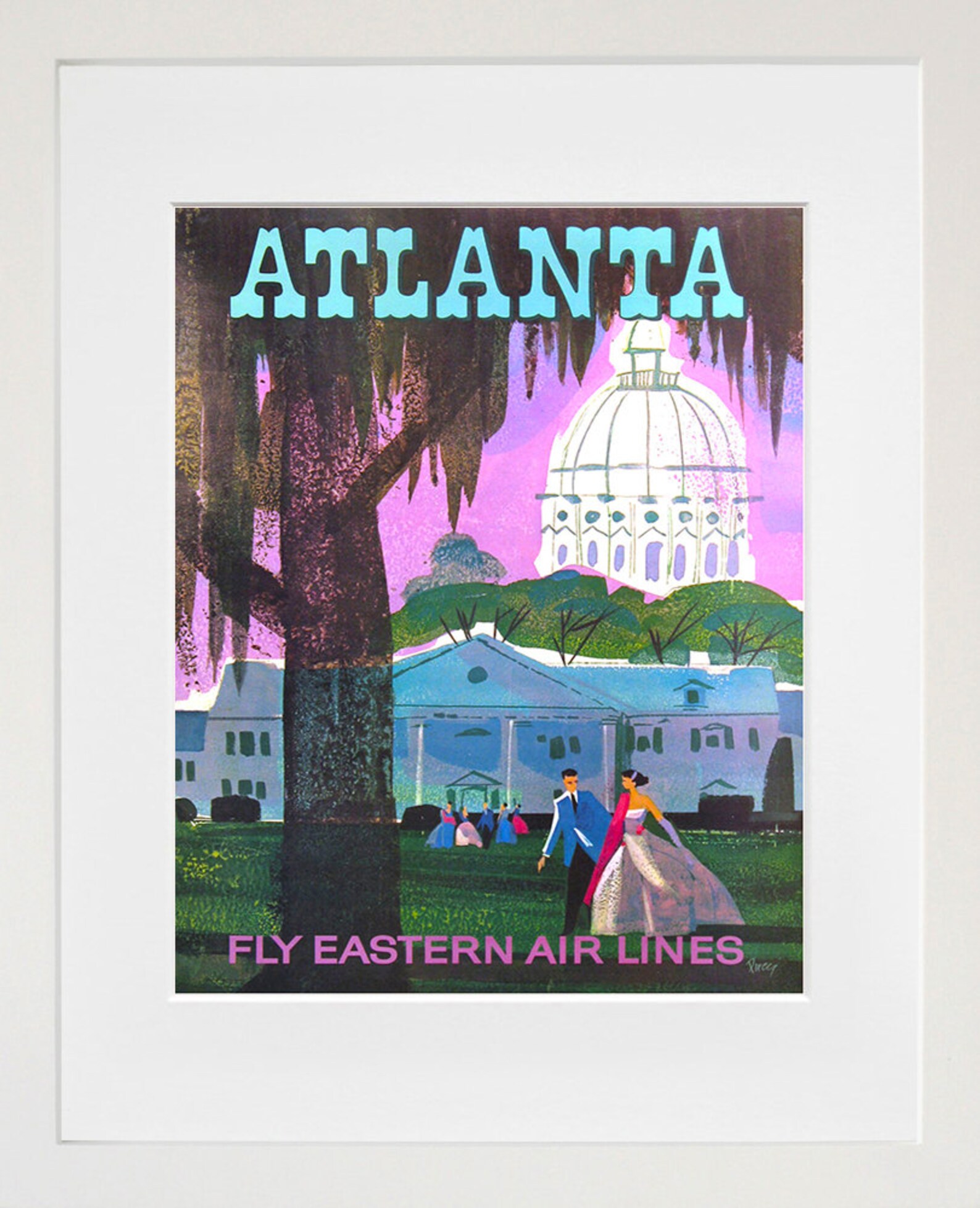 Travel Art Atlanta Print Poster Georgia Vintage Home Decor - Etsy