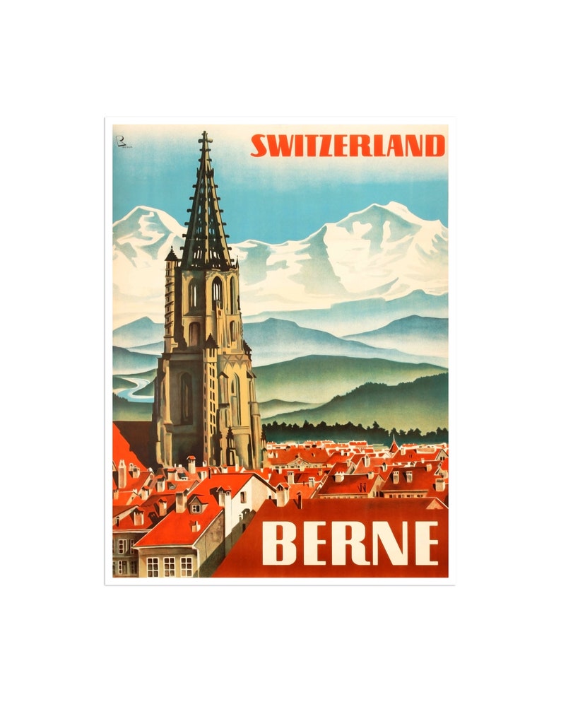Bern Switzerland Art Print Swiss Home Decor Travel Poster - Etsy