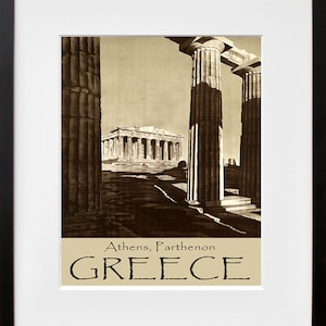 Greece Travel Poster Greek Art Print Vintage Home Decor - Etsy