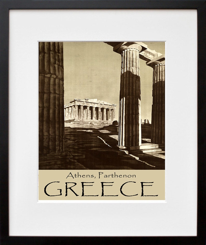 Greece Travel Poster Greek Art Print Vintage Home Decor | Etsy