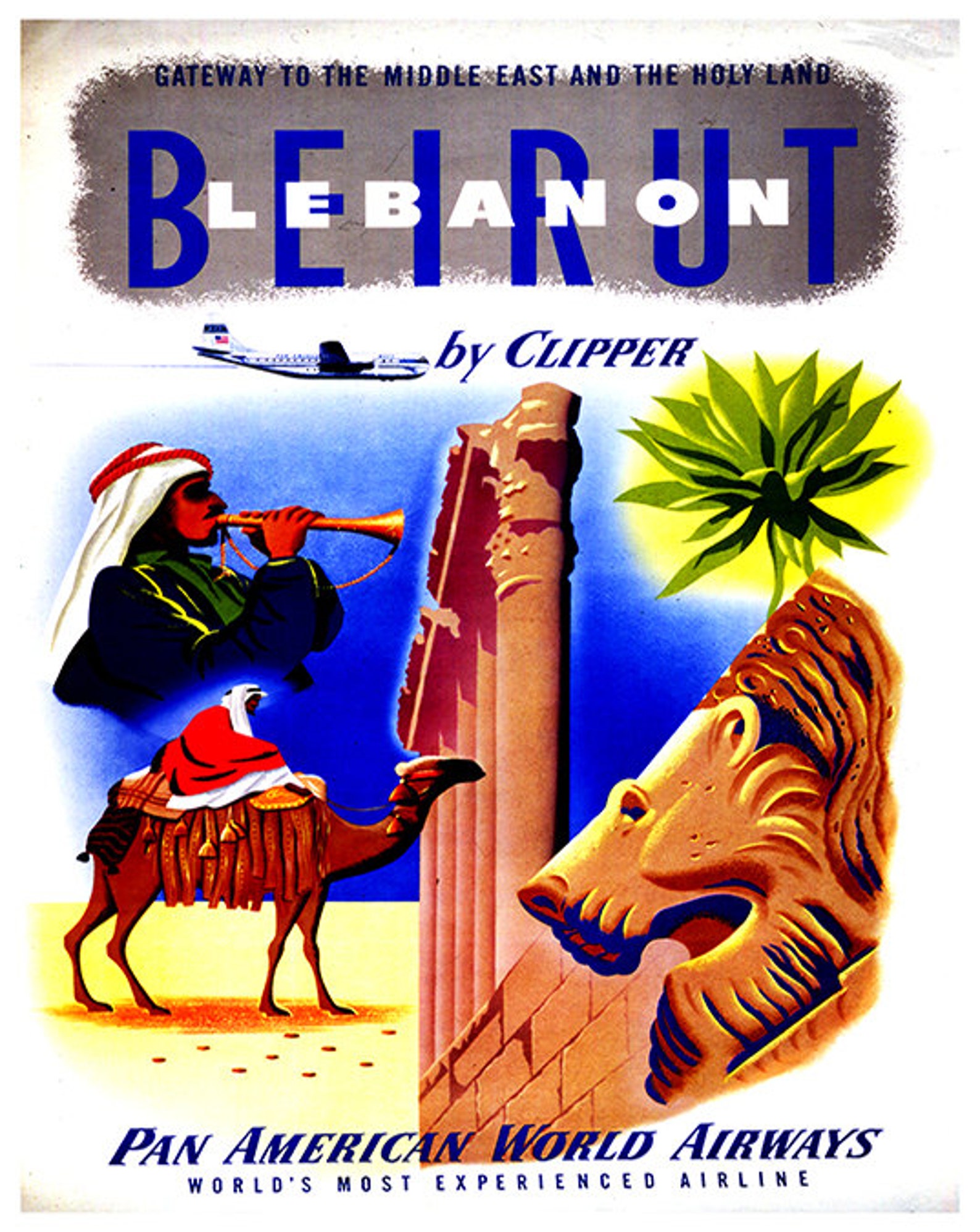 Beirut Travel Poster Decor Lebanon Art Retro Print ZT489 | Etsy