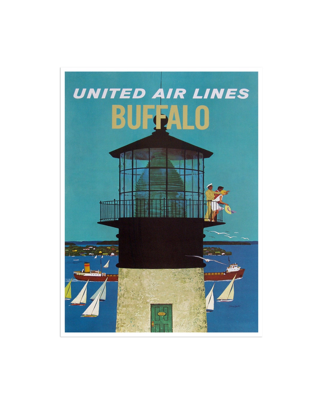 Buffalo Art New York Wall Decor Retro Travel Poster Print (XR2544) - Etsy