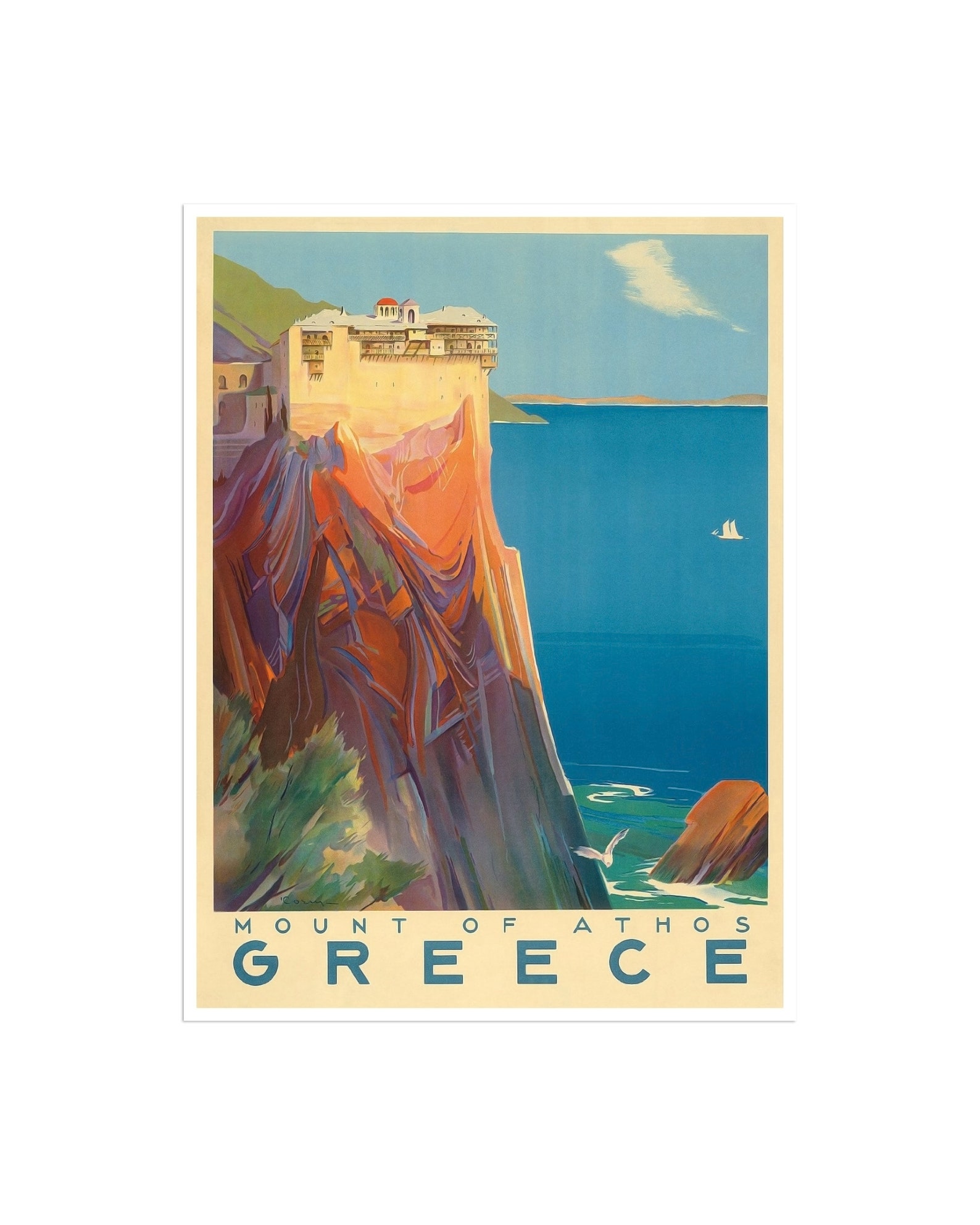 Art Greece Travel Poster Greek Print Vintage XR2586 - Etsy