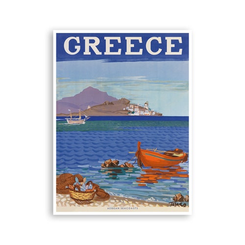Art Greece Travel Poster Greek Print Vintage XR2586 - Etsy