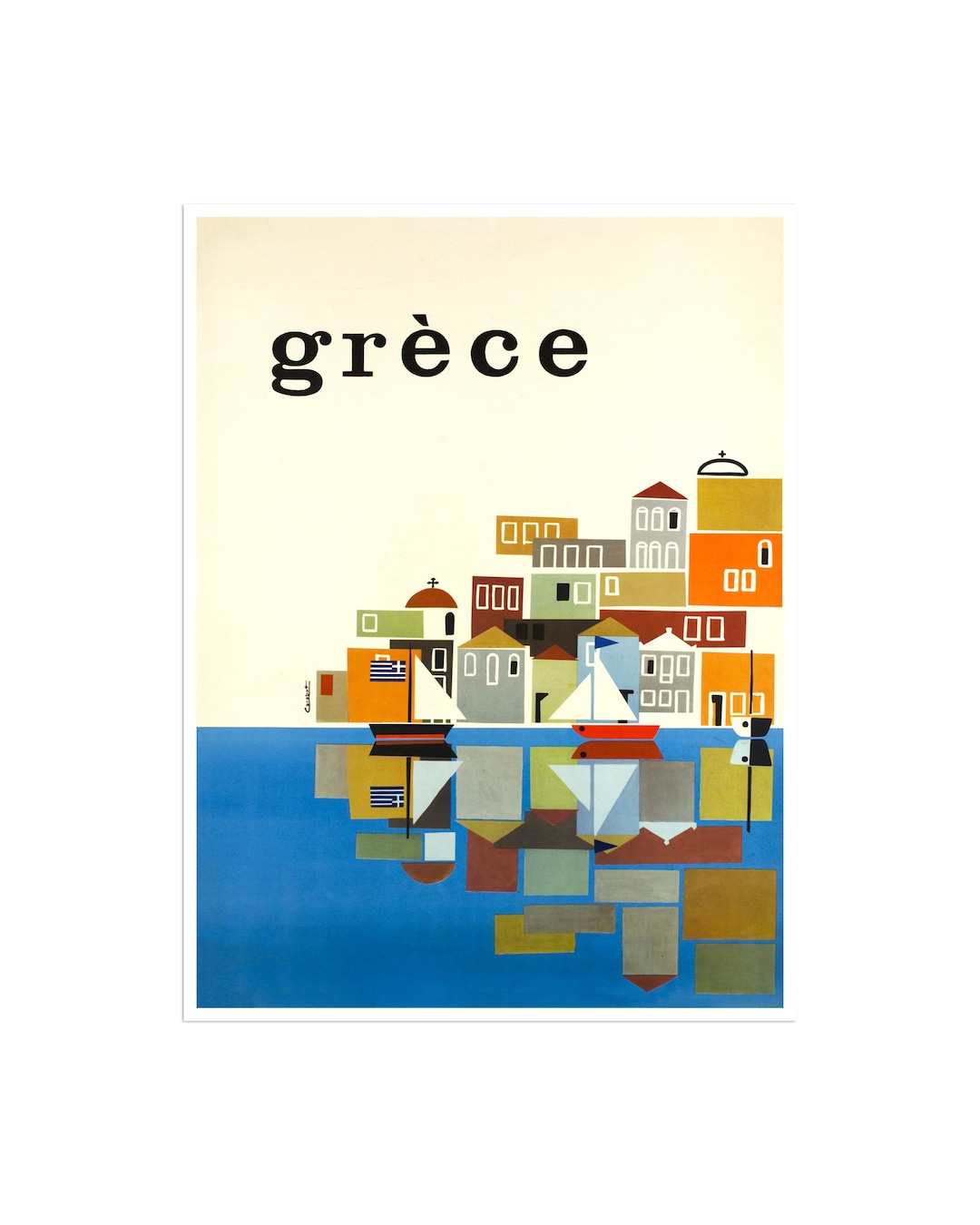 Greece Art Vintage Travel Poster Print Home Wall Greek Decor (XR2763 ...
