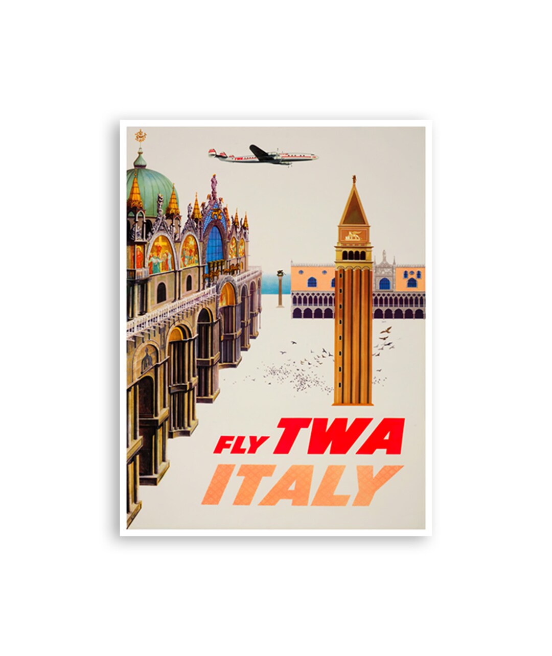 Italy Travel Poster TWA Art David Klein Italian Print (xr4024)a - Etsy
