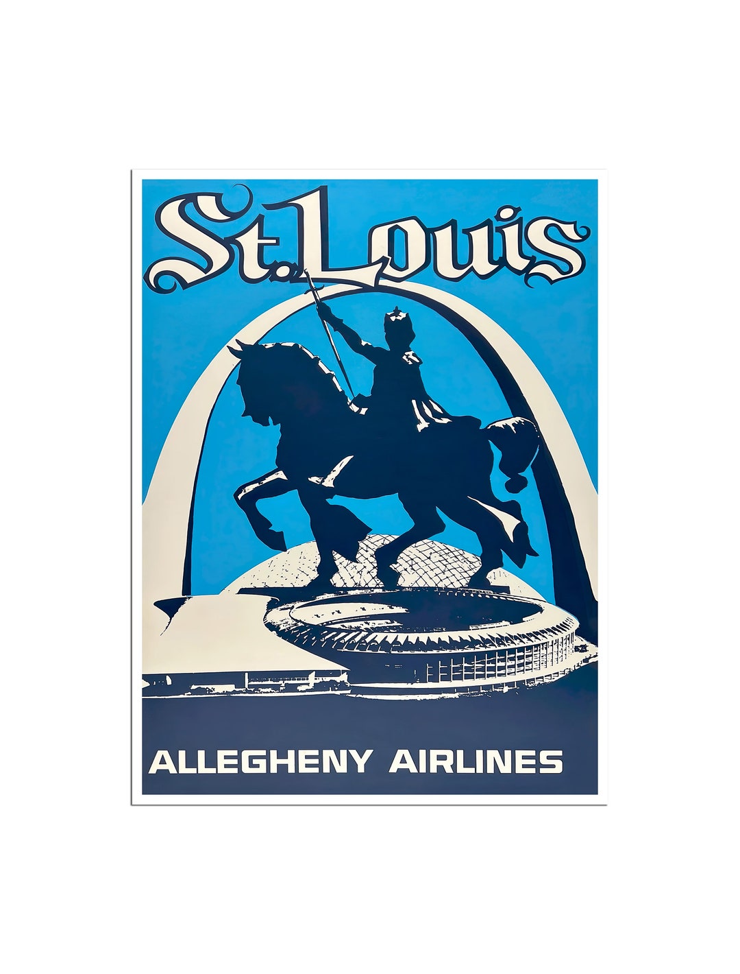 St Louis Poster Missouri Art Allegheny Airlines Travel Print (xr4776)a ...