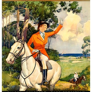 Mississippi Travel Poster Biloxi Art Horseback Riding Print (zt223)a - Etsy