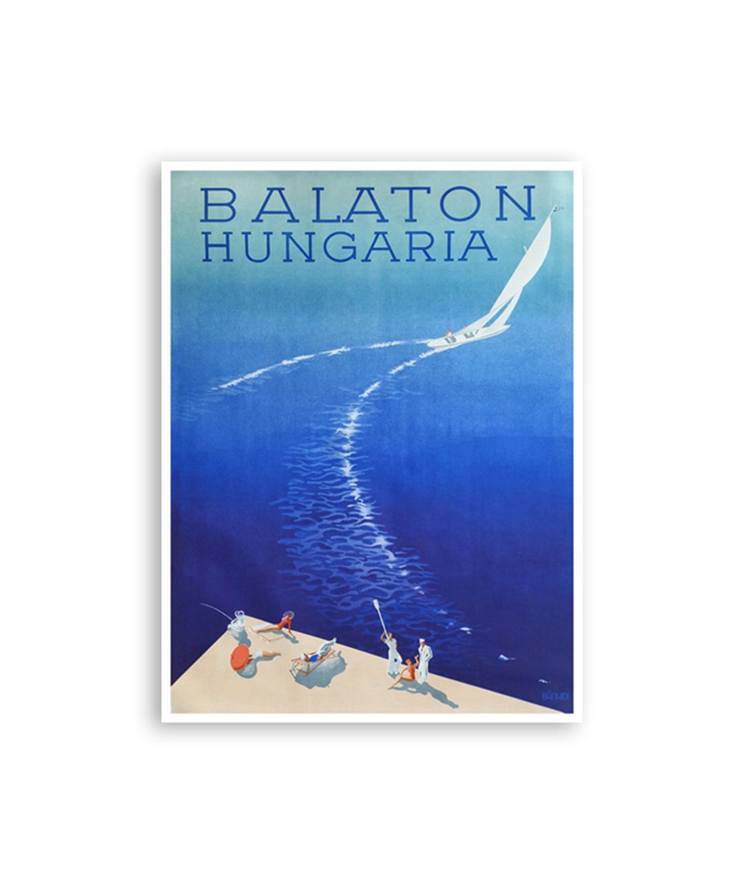 Lake Balaton Art Hungary Travel Print Poster Hungarian Wall Art (XR2878 ...