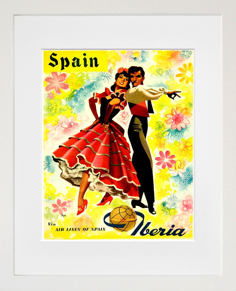 Spain Art Retro Poster Spanish Art Travel Poster Wall Art | Etsy