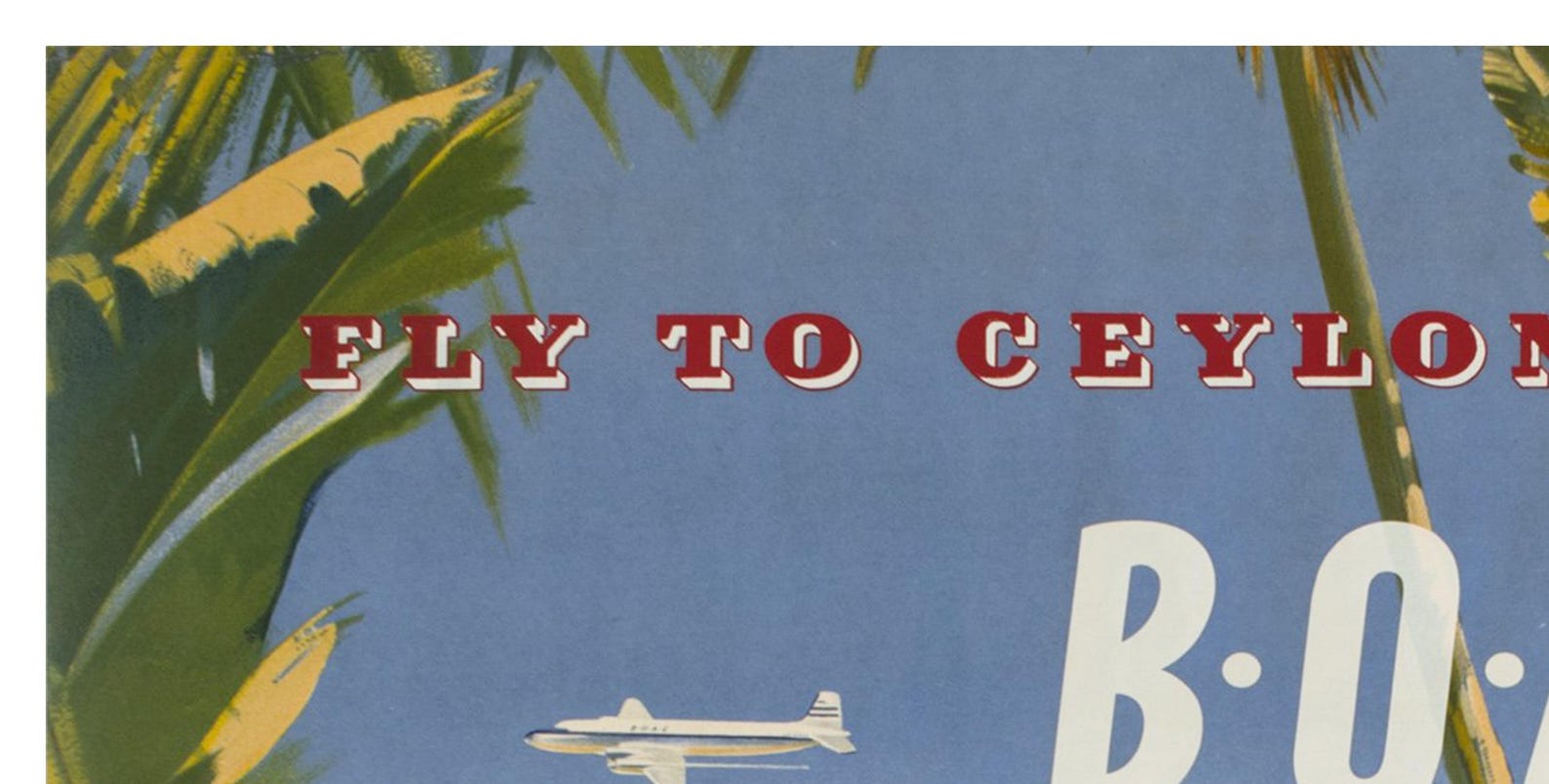 Sri Lanka Poster Ceylon Travel Art BOAC Airlines Print (xr3935)a - Etsy