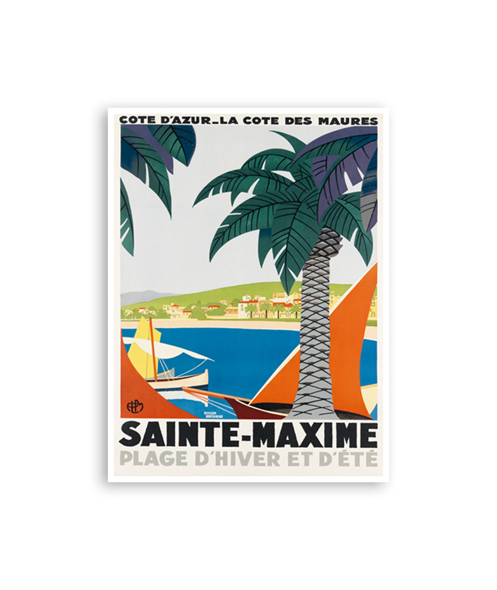 Sainte-maxime Art France Travel Poster Print French Vintage - Etsy
