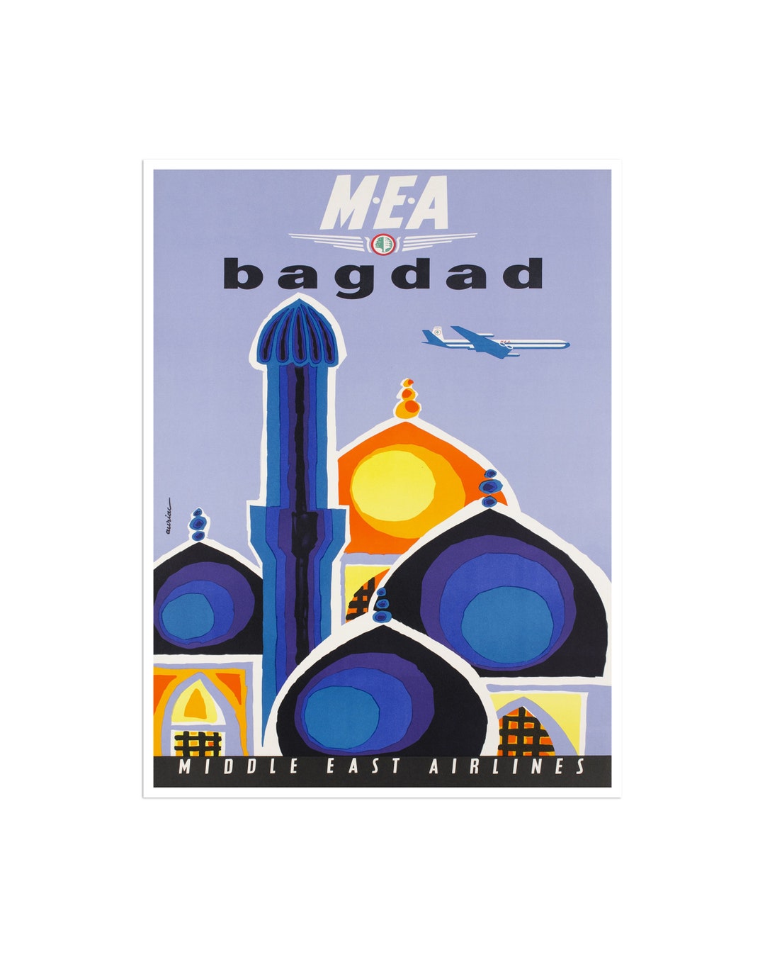 Iraq Wall Art Baghdad Travel Poster Home Decor Retro Art Print (XR2668 ...