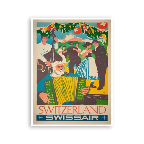 Swiss Vintage Art Switzerland Travel Poster Switzerland - Etsy