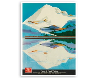SPOKANE Washington Great Northern Railway Train Travel Poster New ...