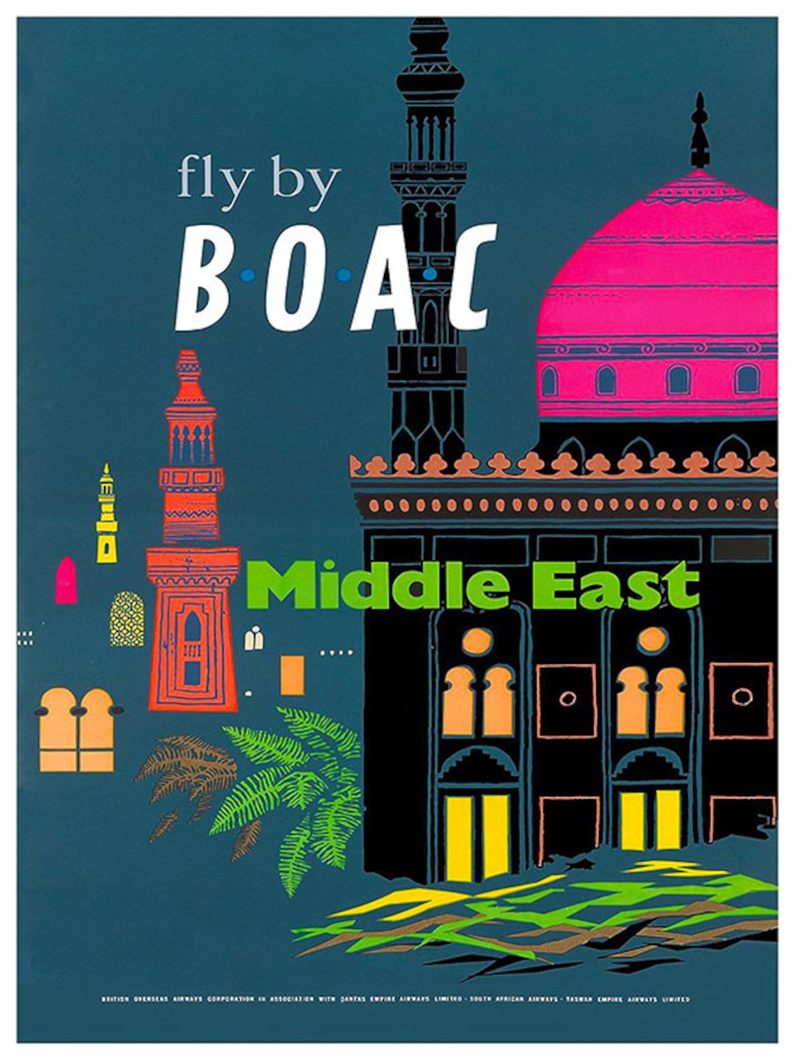 Travel Poster Middle East Vintage Art Print TR145 | Etsy