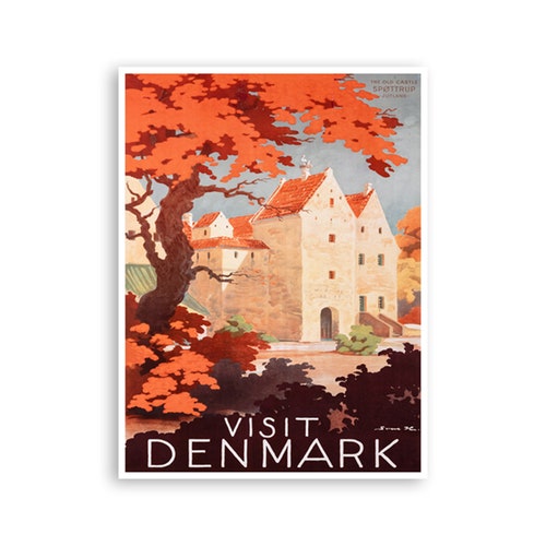 Copenhagen Vintage Travel Poster Denmark Print Vintage - Etsy