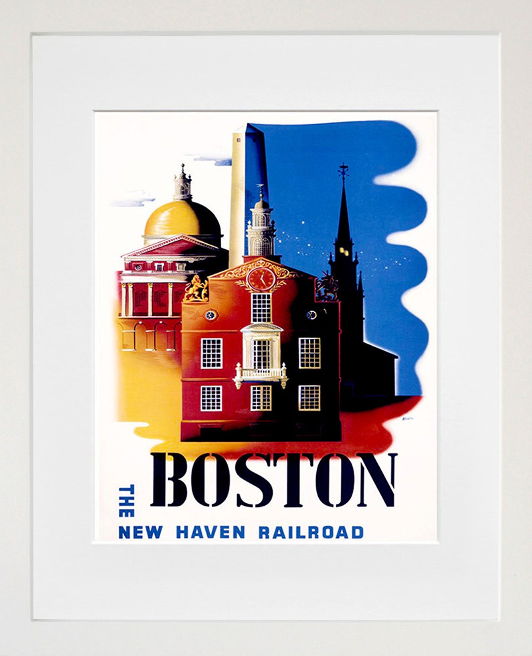 Boston Vintage Travel Poster Wall Art Print ZT417 - Etsy