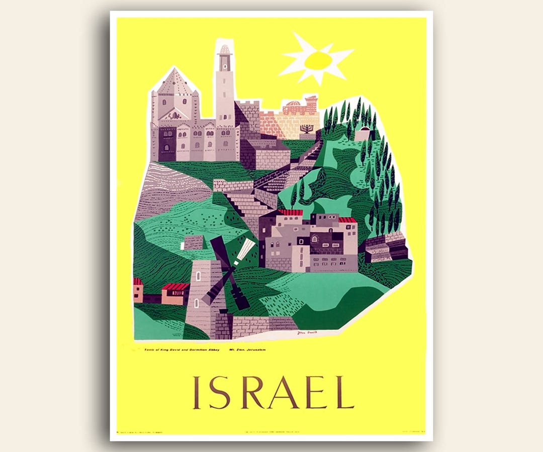 Israel Travel Print Poster Art Vintage Home Decor (XR1056) - Etsy