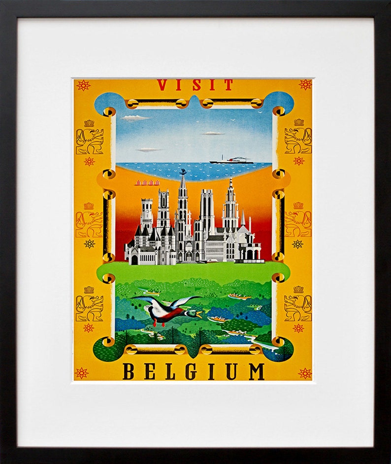 Art Belgium Poster Travel Print Vintage Home Decor ZT108 - Etsy