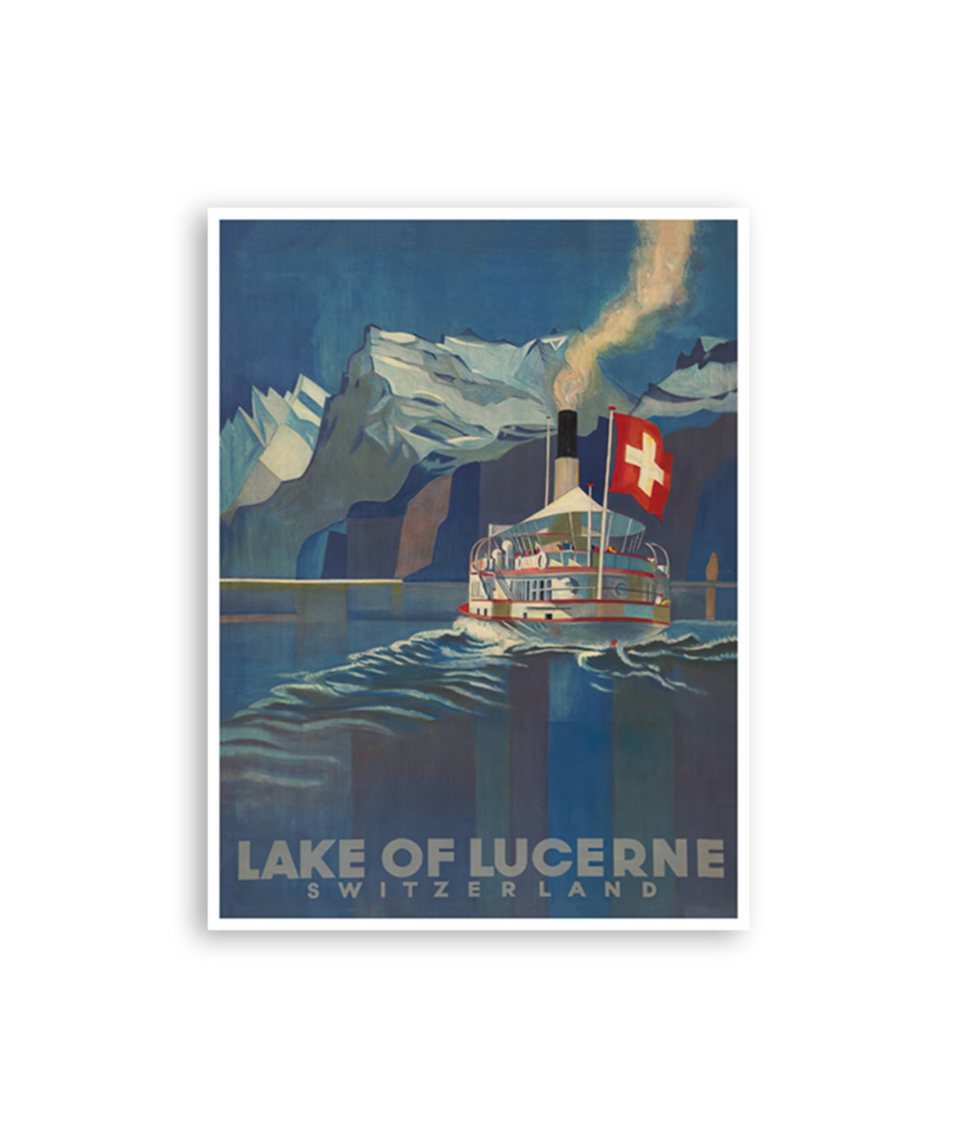Lucerne Art Switzerland Travel Poster Vintage Swiss Print Home Decor ...