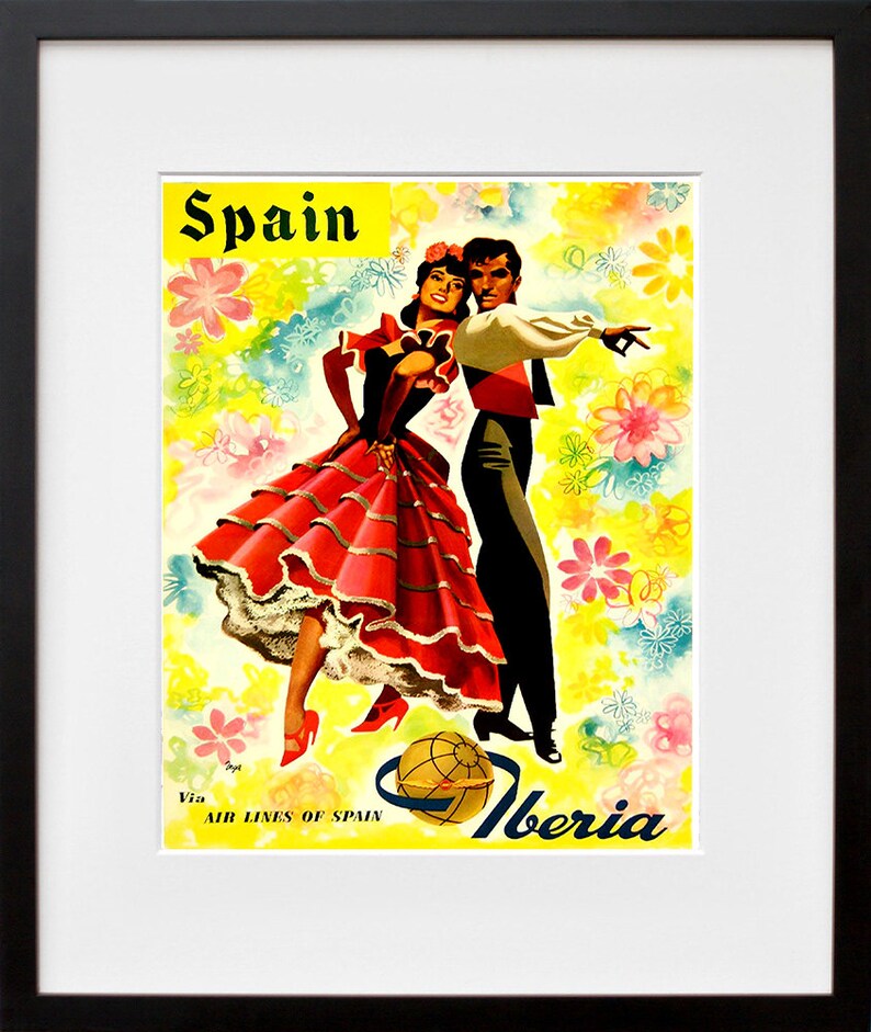 Spain Art Retro Poster Spanish Art Travel Poster Wall Art | Etsy