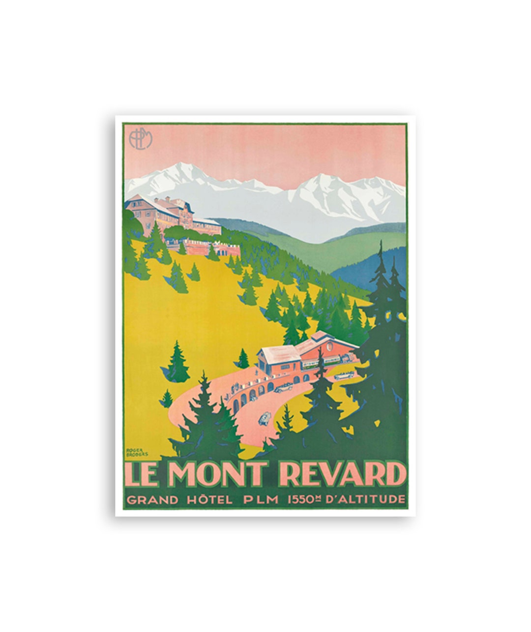 Mont Revard Art France Travel Poster Print French Home Decor (XR2496 ...