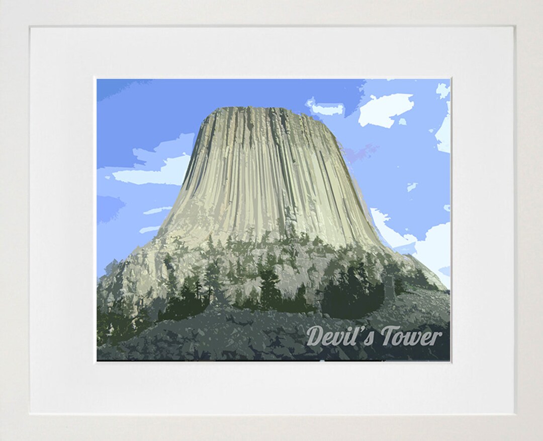 Devil's Tower National Park Poster Wyoming Travel Art Print Home Decor ...