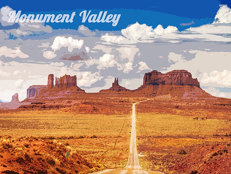 Monument Valley Poster Travel Art Print Home Decor ZB18 - Etsy
