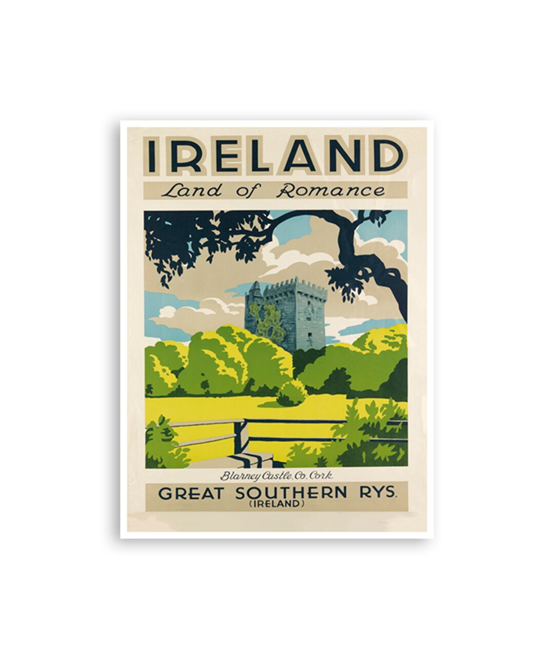 Ireland Art Blarney Castle Travel Poster Irish Home Decor (XR3469) - Etsy