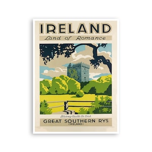 Ireland Art Blarney Castle Travel Poster Irish Home Decor (XR3469) - Etsy