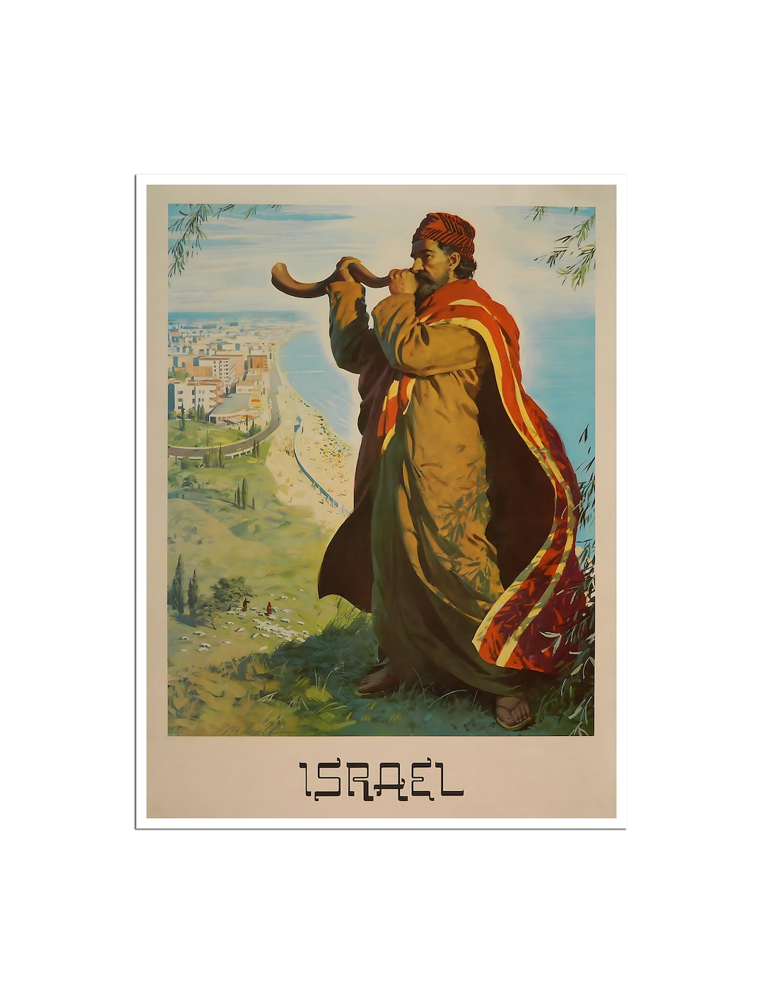 Israel Travel Poster Vintage Jewish Art Israel Heritage Print (XR4666 ...