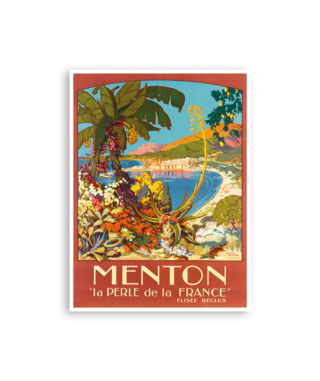 Menton Art France Travel Poster Art Print French Vintage Home Decor ...