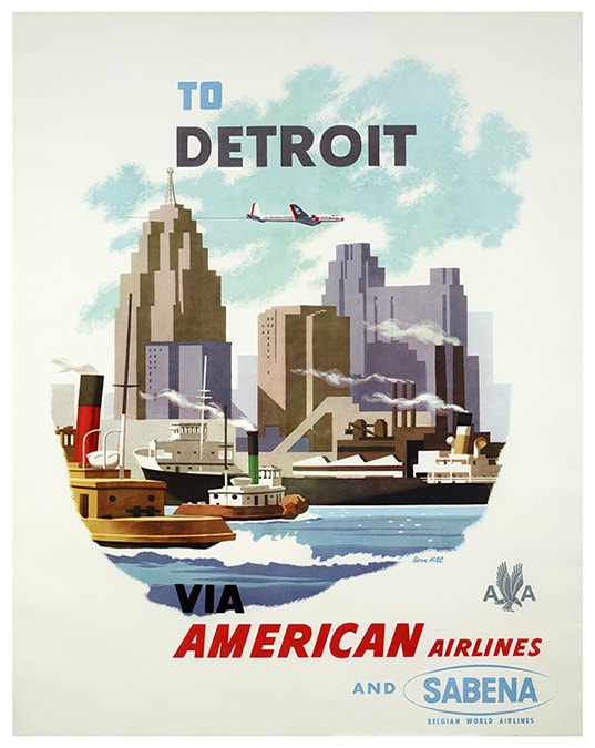 Detroit Art Travel Poster Print Michigan Home Wall Decor - Etsy