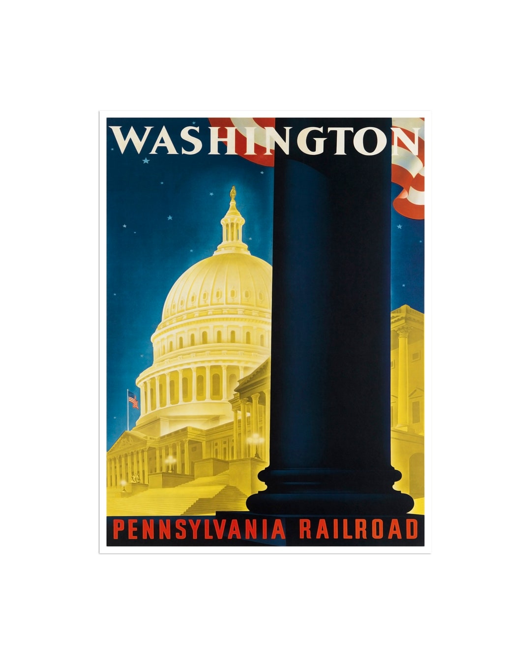 Retro Poster Washington D.C. Decor Art Travel Poster Wall Art Print ...