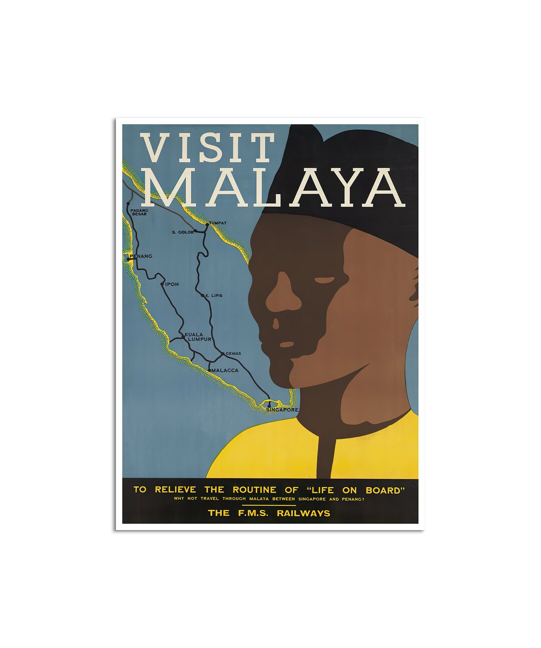 Malaysia Travel Poster Penang Print Malaya Art Malayan Gift - Etsy