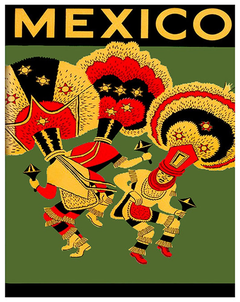 Mexico Travel Poster Mexican Art Print Home Decor ZT399 - Etsy