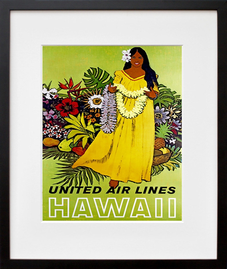 Hawaii Travel Poster Hawaiian Decor Wall Art Print (ZT274) - Etsy