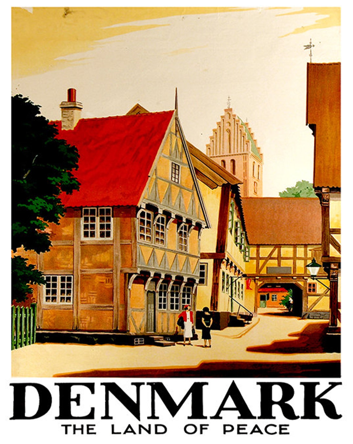 Denmark Art Retro Poster Art Travel Poster Wall Art Print - Etsy