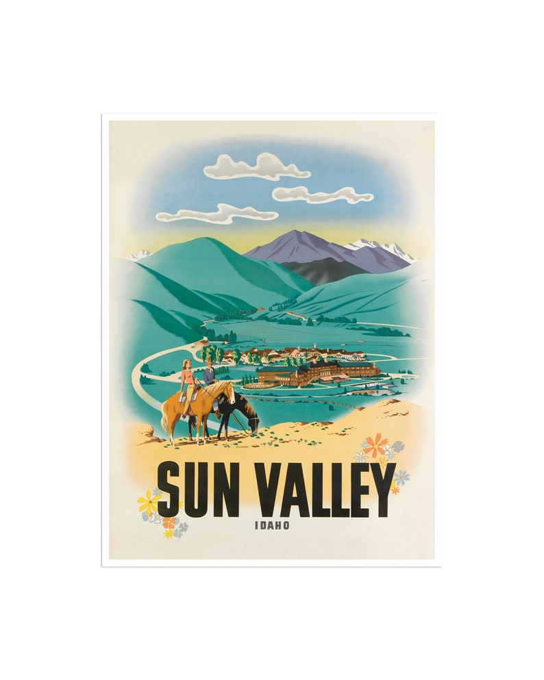 Sun Valley Poster Idaho Travel Art Print Ski Home Decor | Etsy