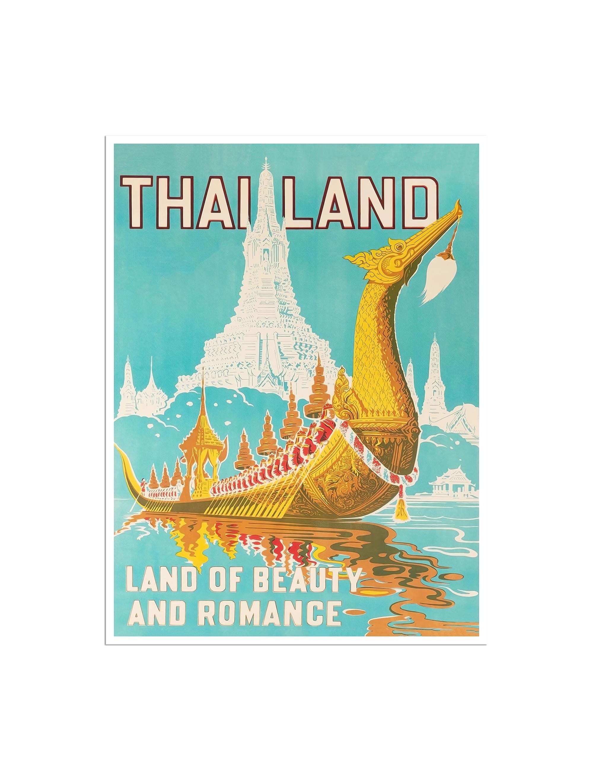 Thailand Poster Travel Art Print Vintage Thai Home Decor (XR3196) - Etsy
