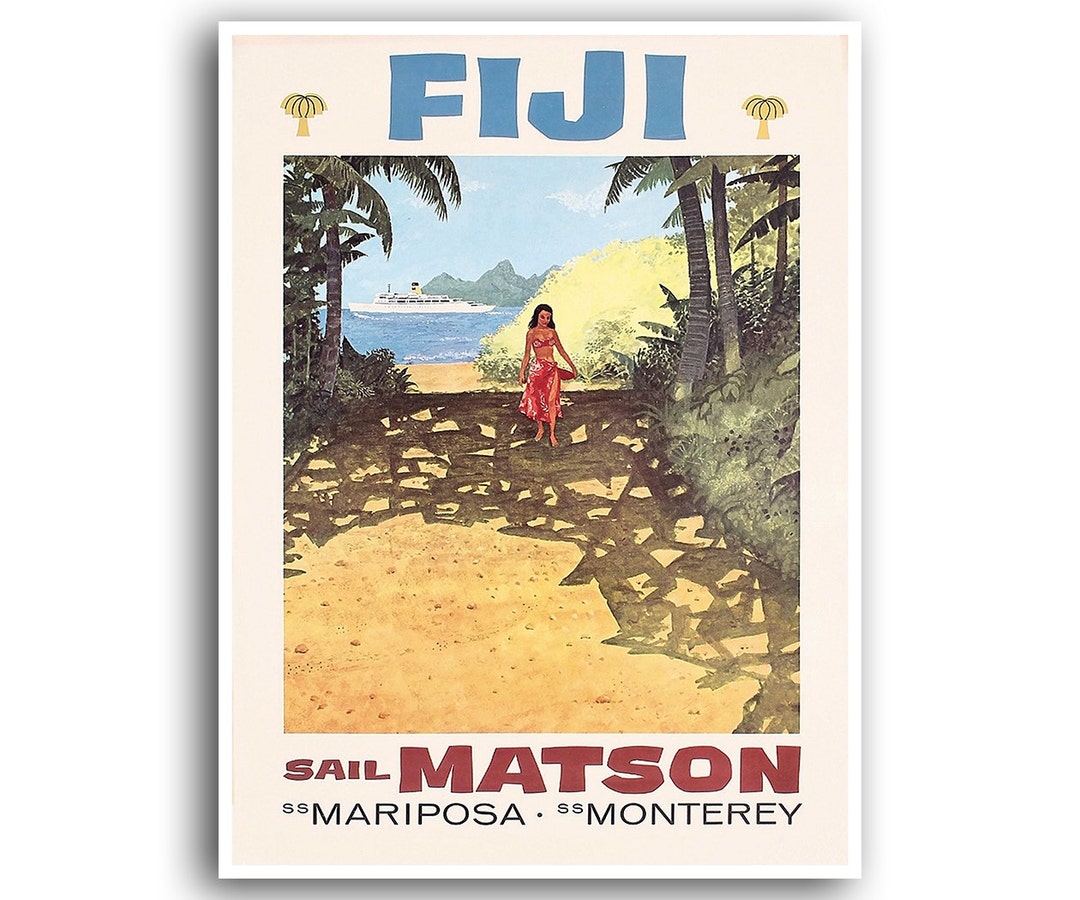 Fiji Gift Art Print Travel Poster Retro Home Decor (xr840)a - Etsy