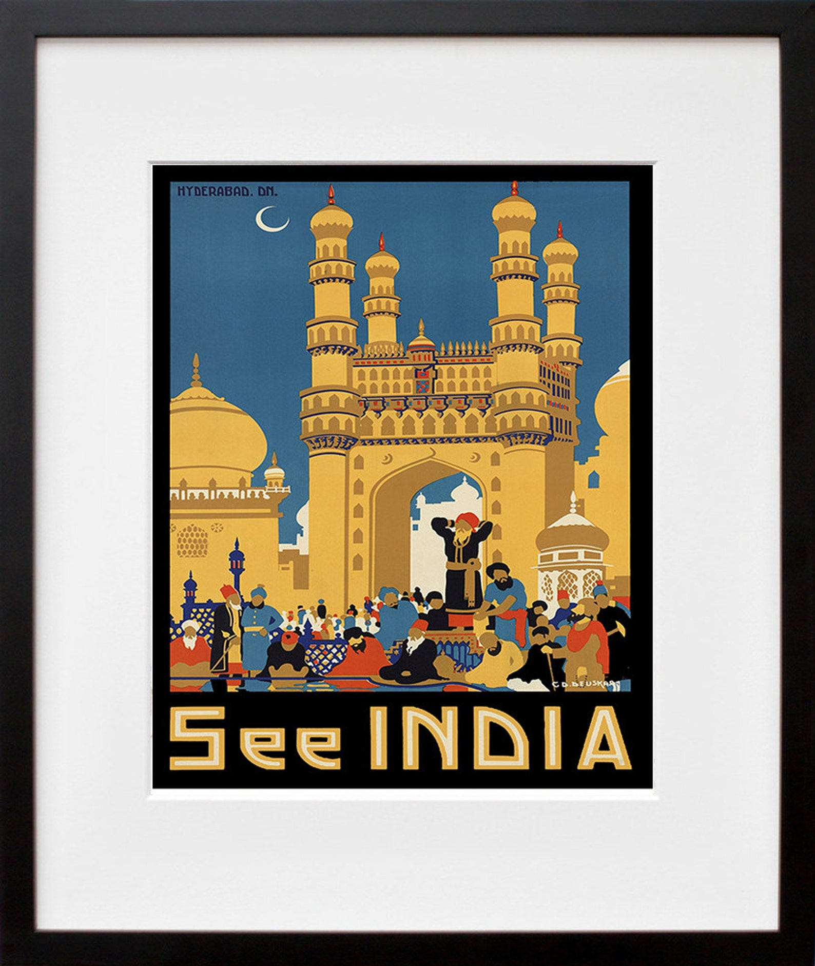 Travel Poster India Vintage Print Wall Art ZT239 | Etsy