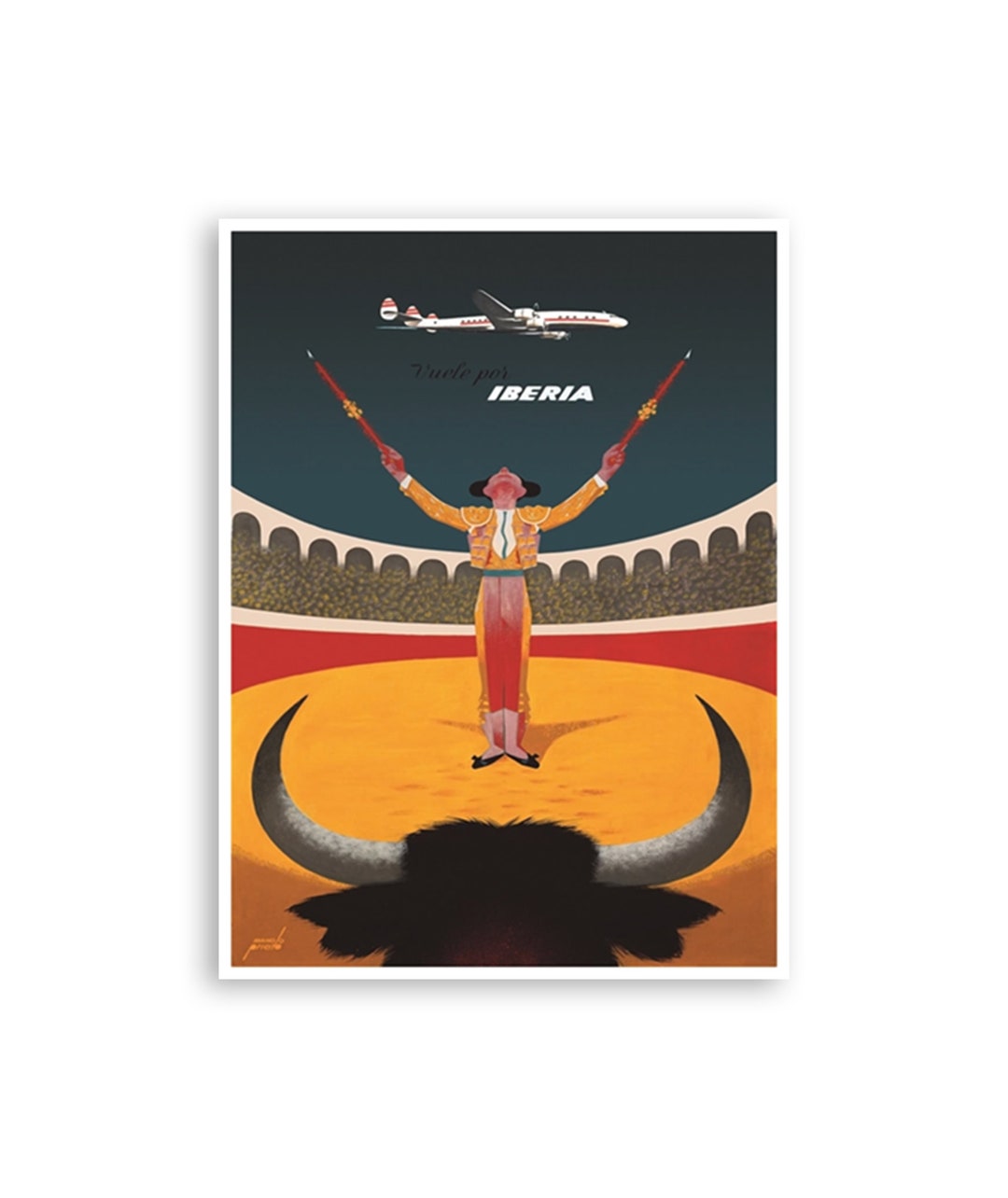 Spain Travel Poster Bull Fighter Vintage Art Print (TR21) - Etsy